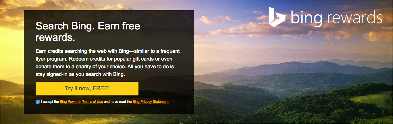 Bing Rewards 讓你在使用搜尋引擎的同時，獲得回饋！