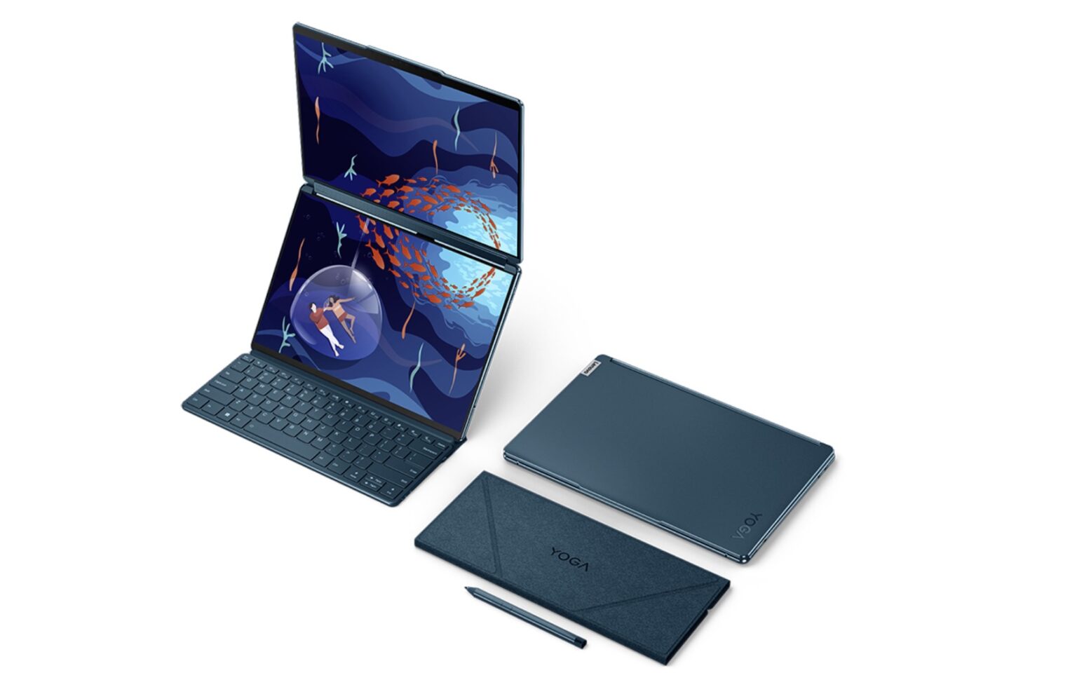 【視覺的震撼】Lenovo 推出雙螢幕手提電腦 Yoga Book 9i - 流動日報