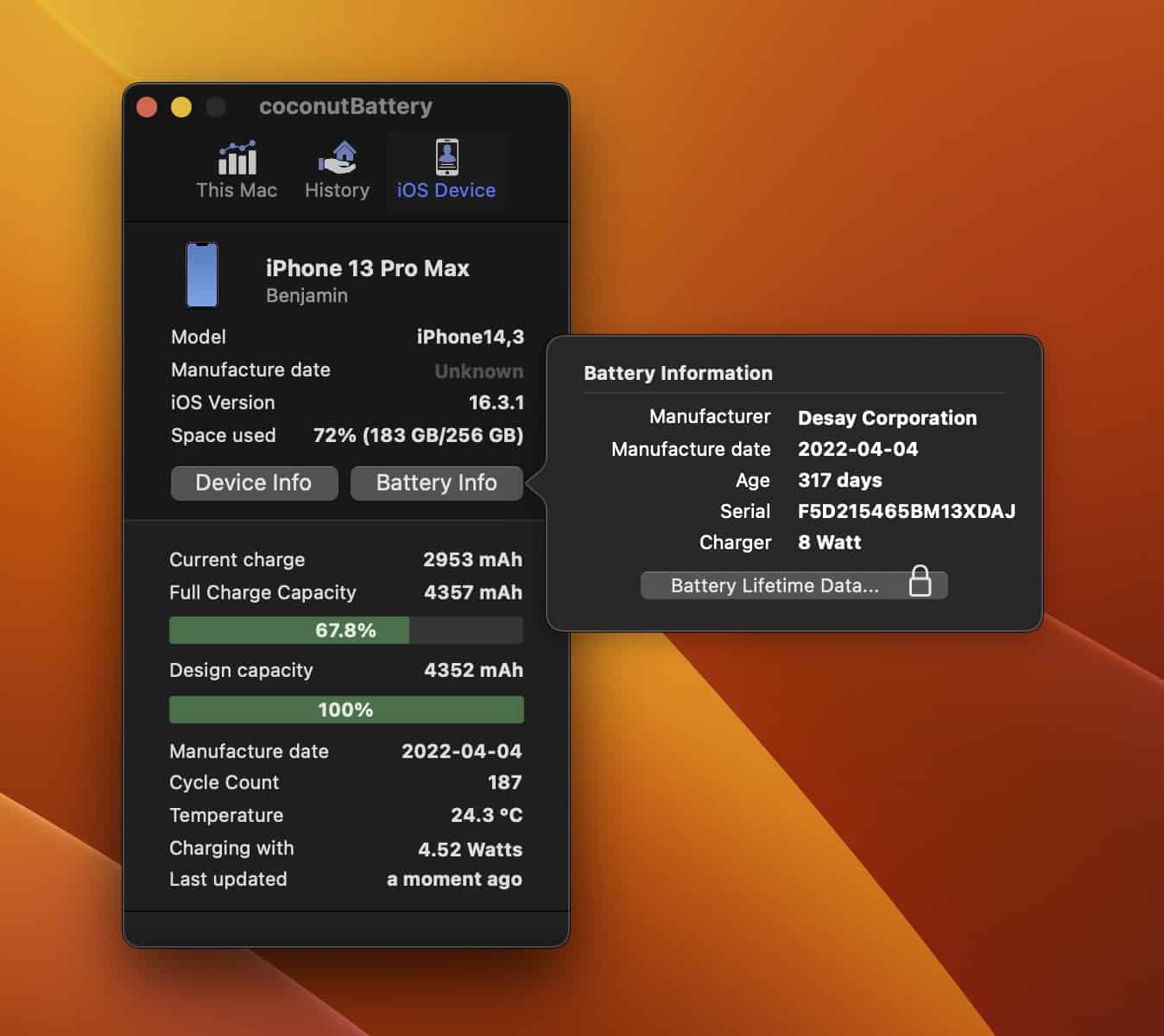 免費軟件顯示 iPhone 隱藏了的電池充電次數 預測電池壽命 - 流動日報