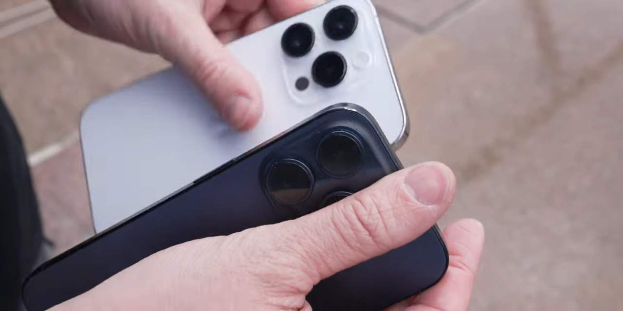 iPhone 15 Pro VS 14 Pro 掉落測試 鈦金屬是否比不鏽鋼更耐摔？ - 流動日報