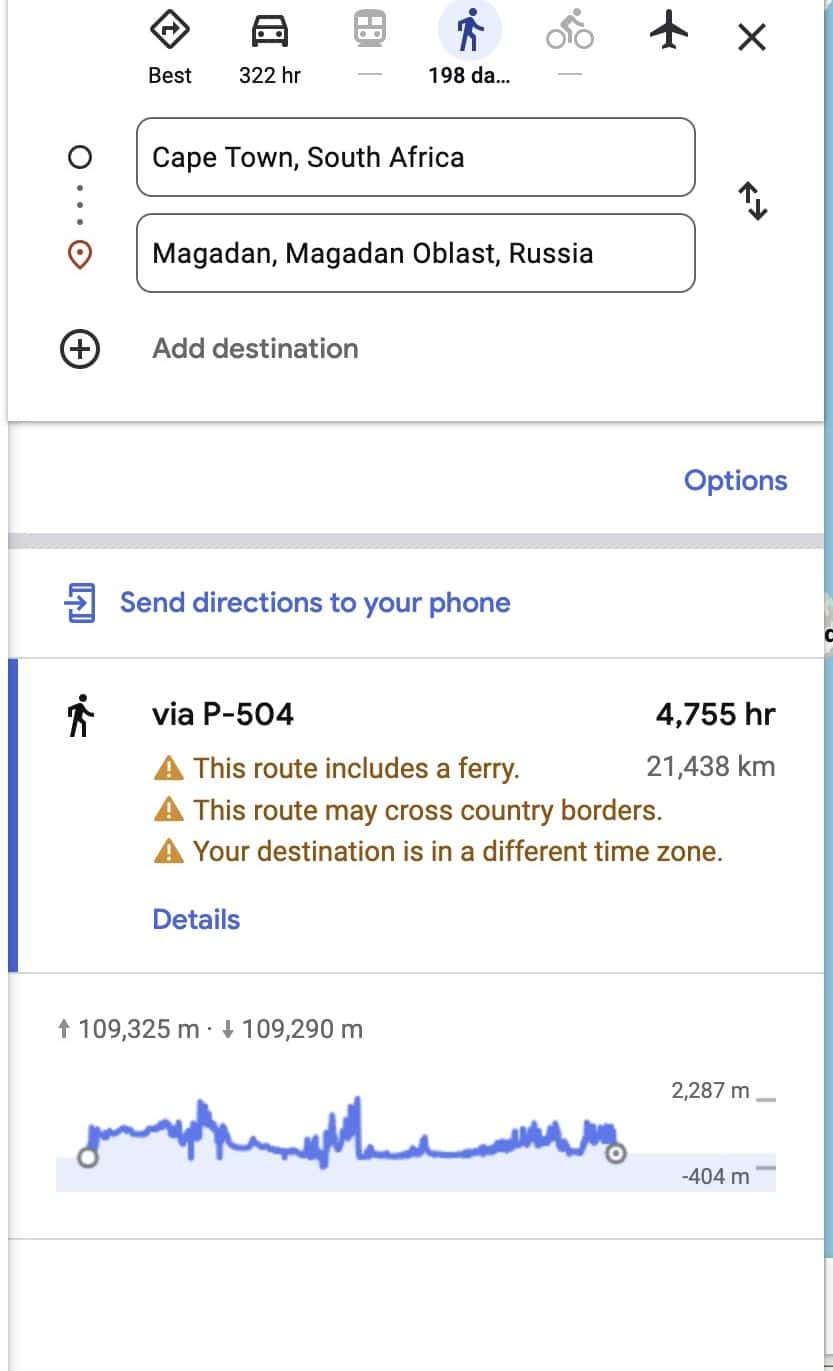 Google Maps 告訴你世界上最長的步行路線 不眠不休走 198 天 - 流動日報