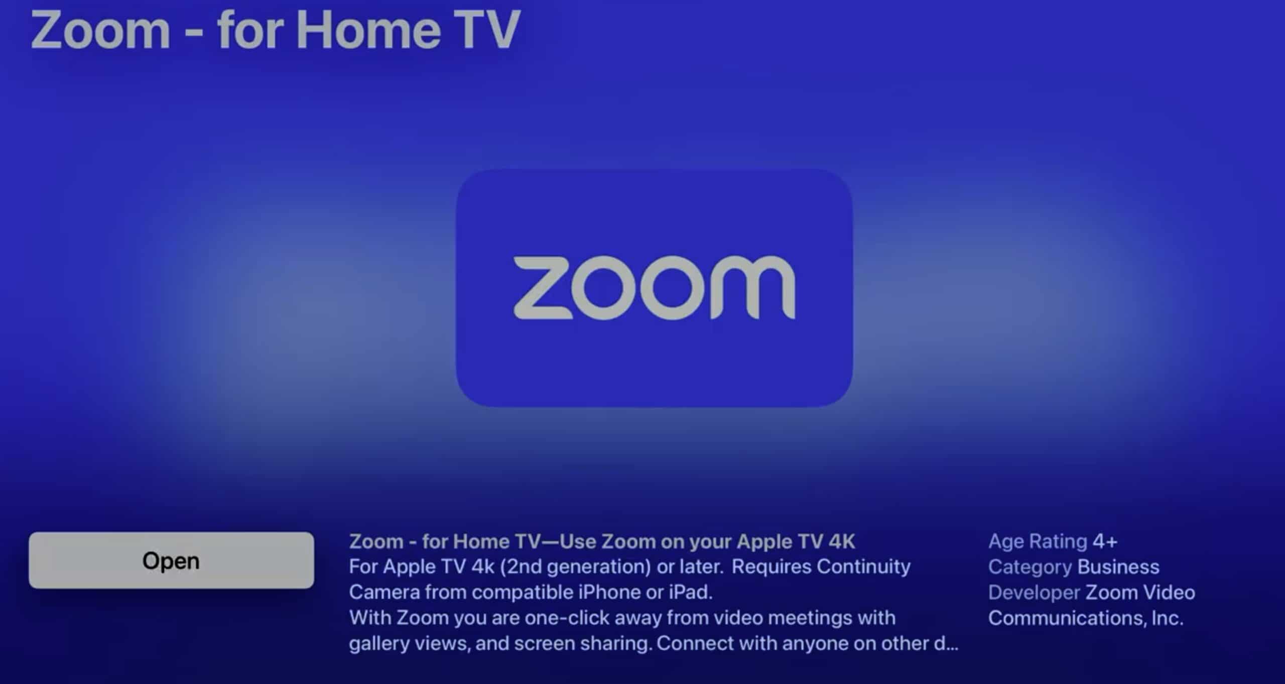 Zoom 驚喜登陸 Apple TV 4K 讓你用電視來開會 - 流動日報