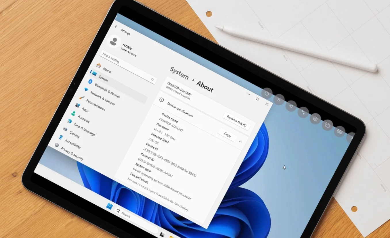 開發者成功於 M2 iPad Air 運行 Windows 11 ARM - 流動日報